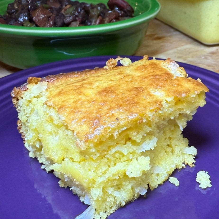 Sweet Cornbread with Coconut - Rooted in Foods
